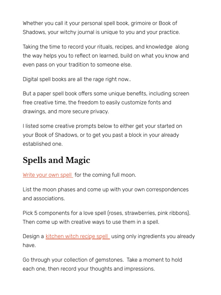 Creative Witchy Journal Prompts | PDF