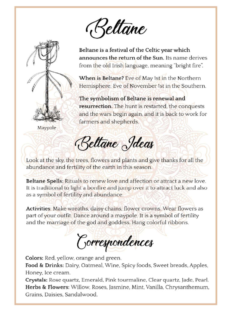 Beltane Ideas Printable Spells8 | PDF