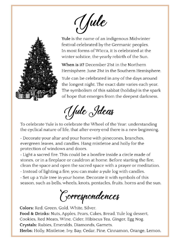 Yule Correspondences and Ideas Spells8 | PDF