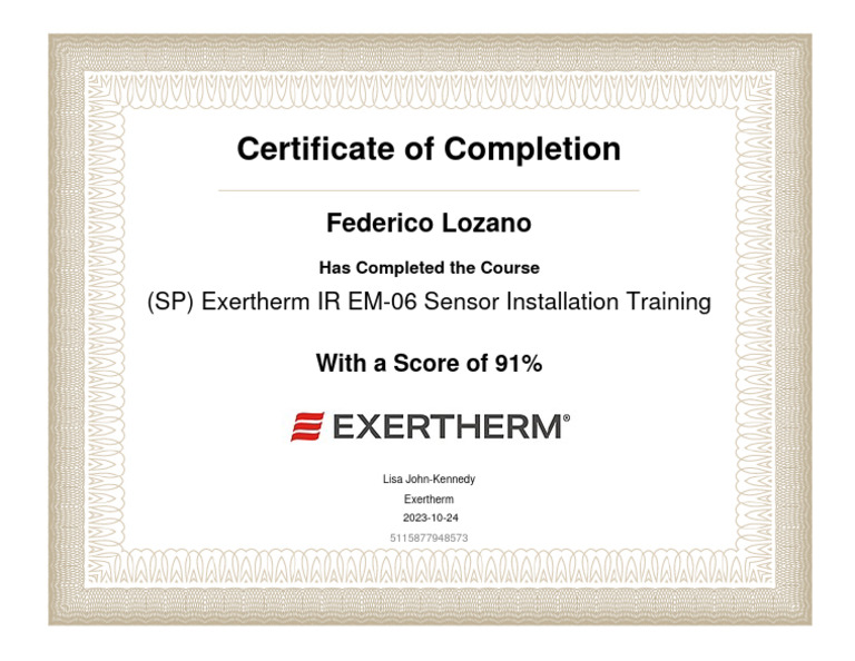 (SP) Exertherm IR EM-06 Sensor Installation Training | PDF