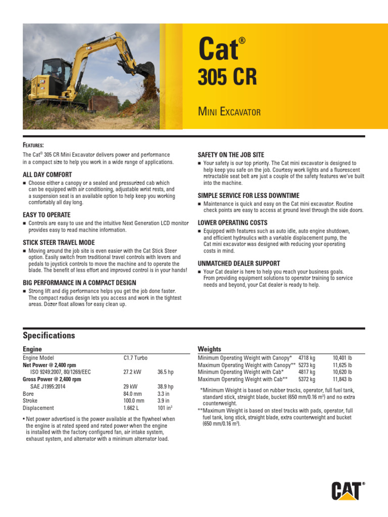 Technical Specs 305 CR For SE Asia - Final | PDF