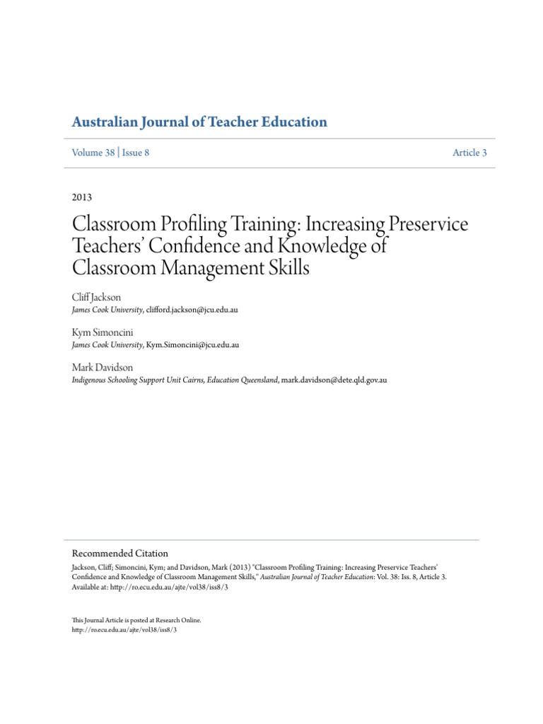 Classroom Profiling Training | PDF