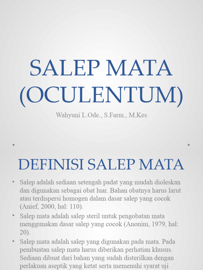 Penggunaan Salep Mata | PDF