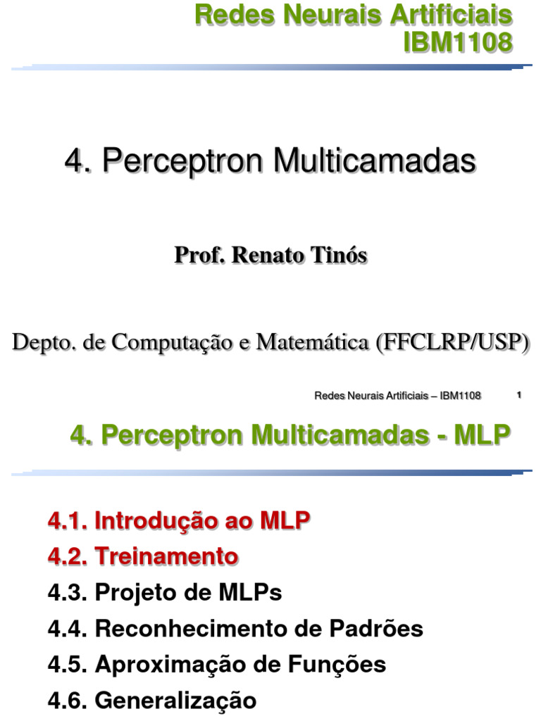 RN 6 MLP 2 | PDF | Rede neural artificial | Conceitos matemáticos