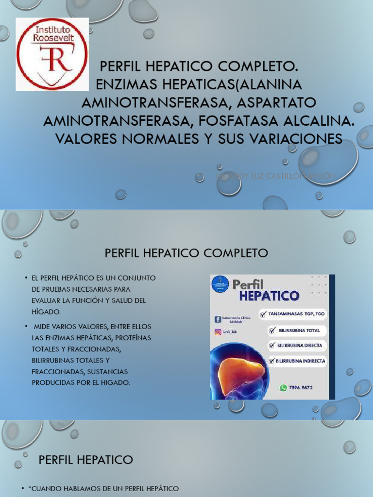 Perfil Hepático, Enzimas | PDF | Transaminasa | Hígado