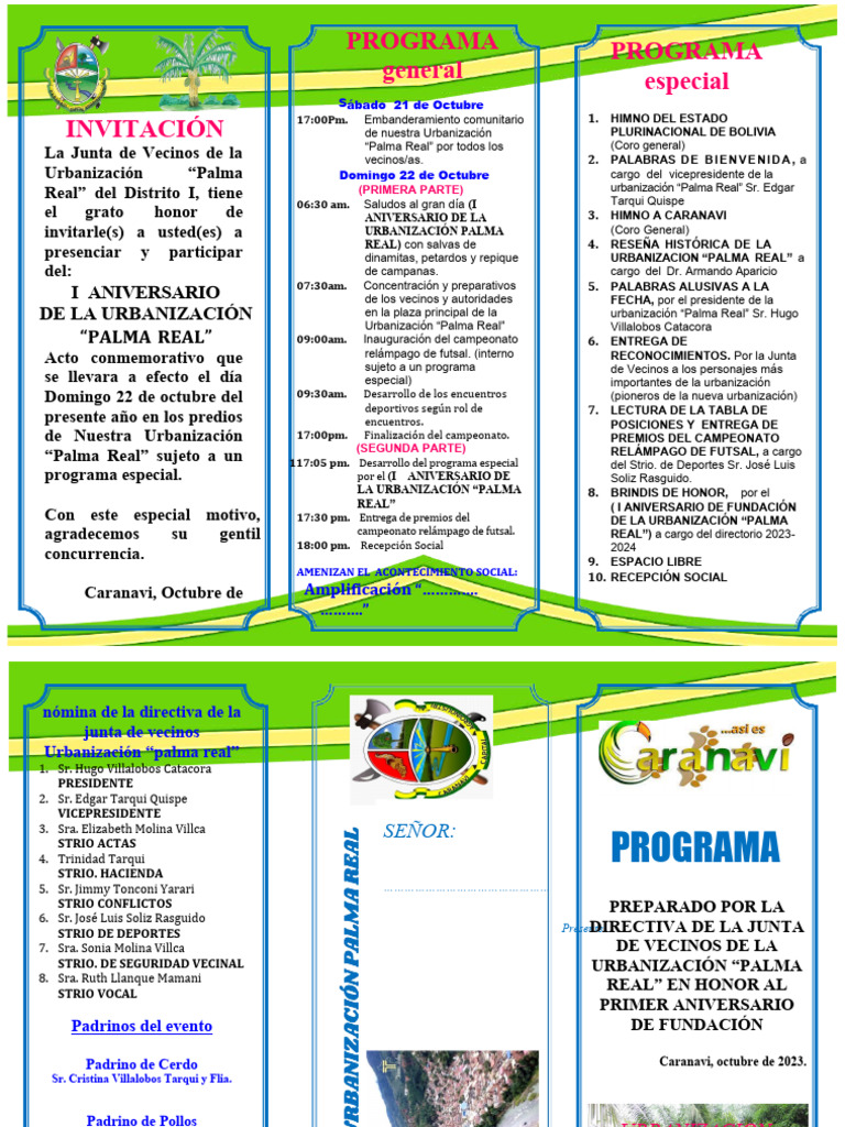 Programa de Aniversario Palma Real | PDF