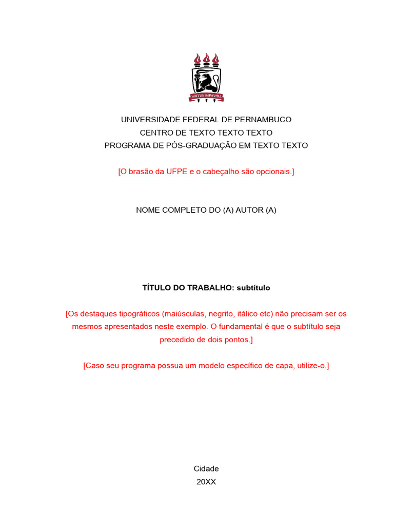 Modelo de Tese e Dissertação Editável | PDF