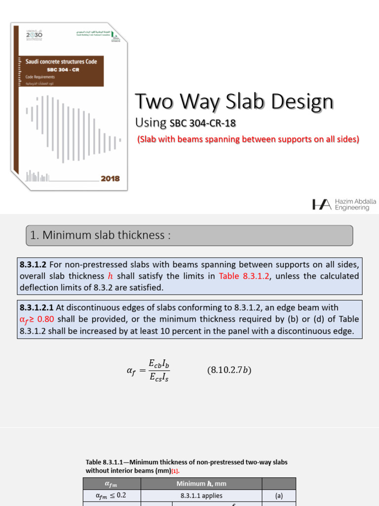 Two Way Slab Design: Using | PDF | Beam (Structure) | Strength Of Materials