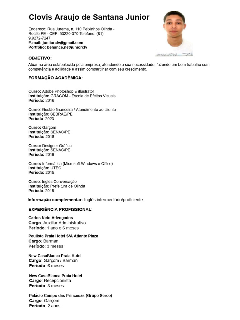 Currículo Clovis Junior | PDF