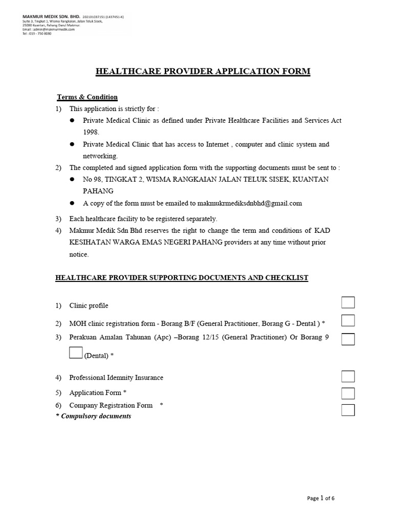 Healthcare Provider Application Form | PDF | General Practitioner ...