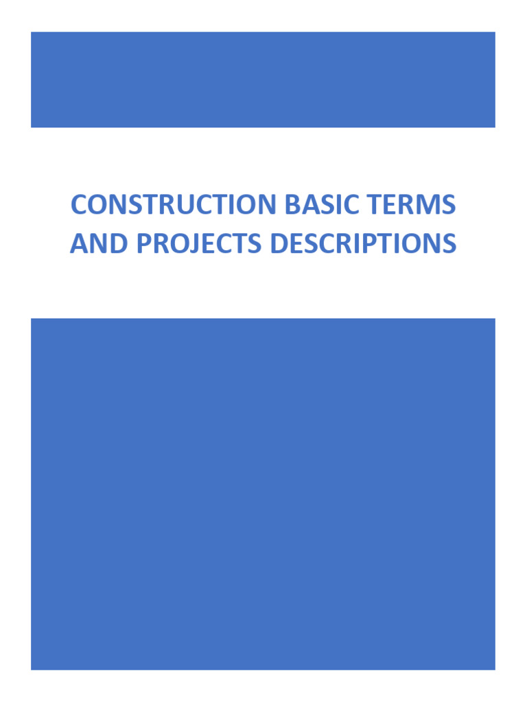Construction Basic Terms and Project Descriptions | PDF | Flooring | Roof