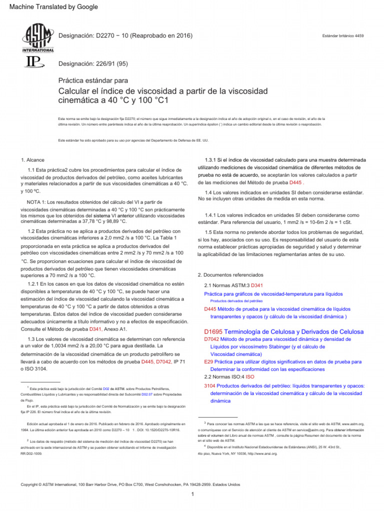 Astm D2270 2016 | PDF | Viscosidad | Petróleo