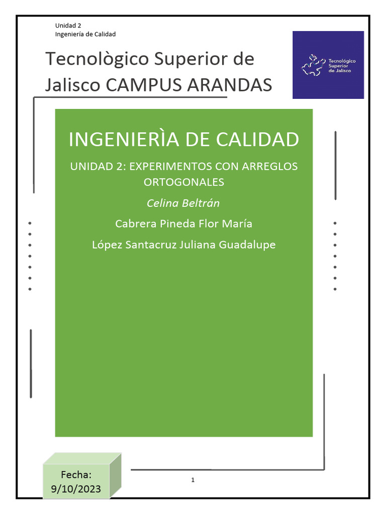 Proyecto U2 | PDF | Análisis de variación | Diseño de experimentos