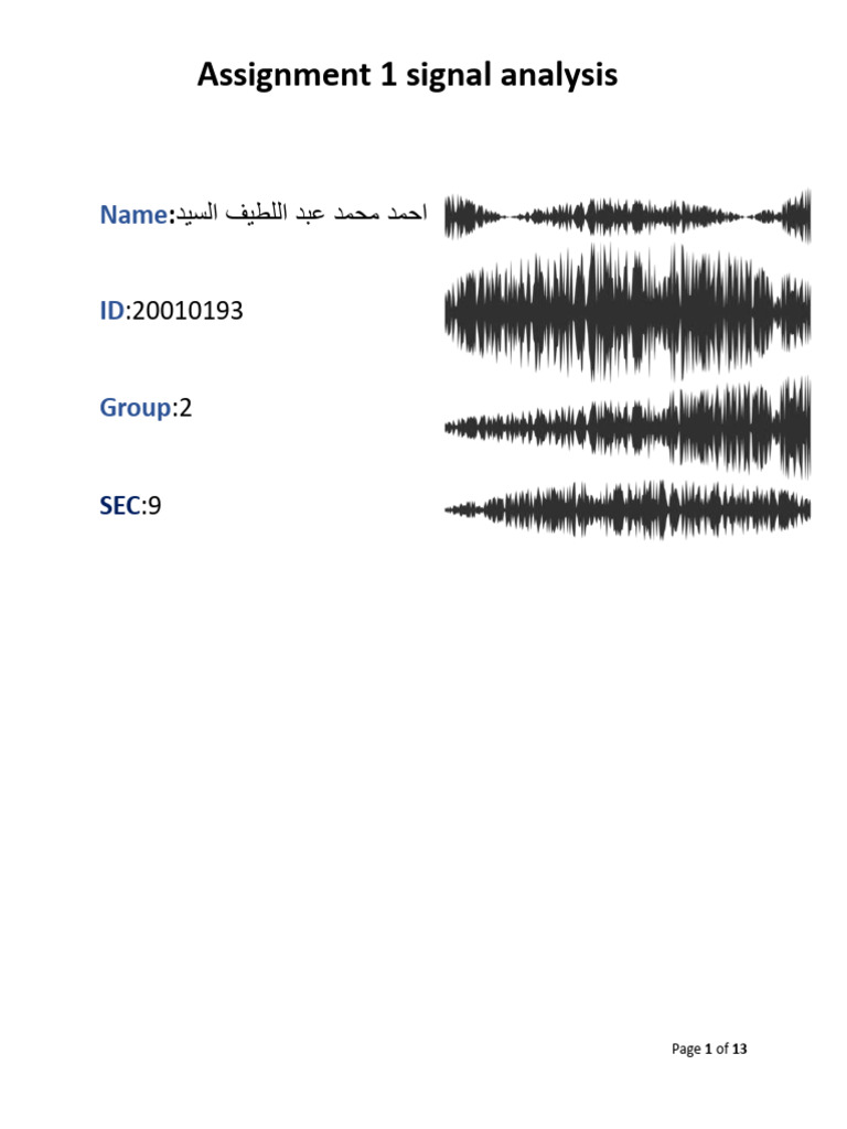 Signal Analysis of Harmonics Assignment | PDF