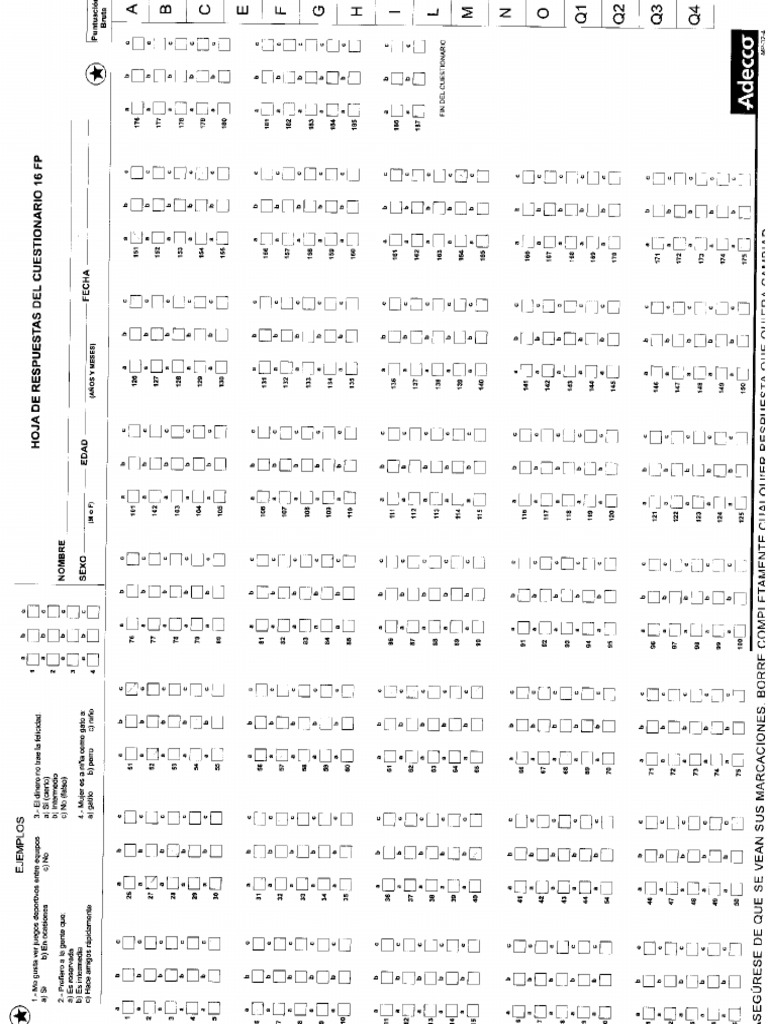 Test 16 Pf Respuestas Pdf