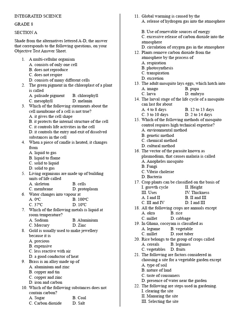Integrated Science - Grade 8 - 085253 | PDF | Tooth | Chemical Elements