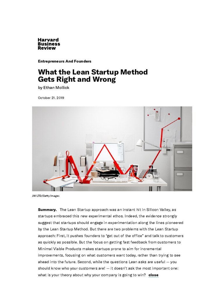 What The Lean Startup Method Gets Right and Wrong | PDF | Startup ...