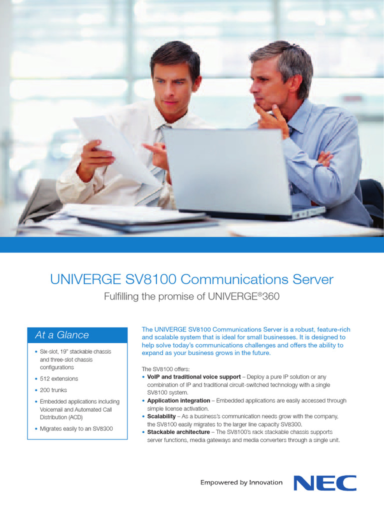 10-011-01 NEC DS ENG SV8100 Communications Server | PDF | Computer ...