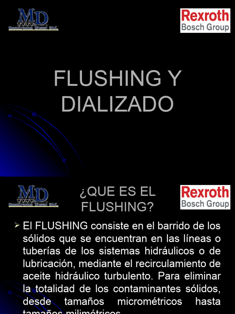 Flushing en Sistemas Hidráulicos y Lubricación | PDF | Presión | Viscosidad