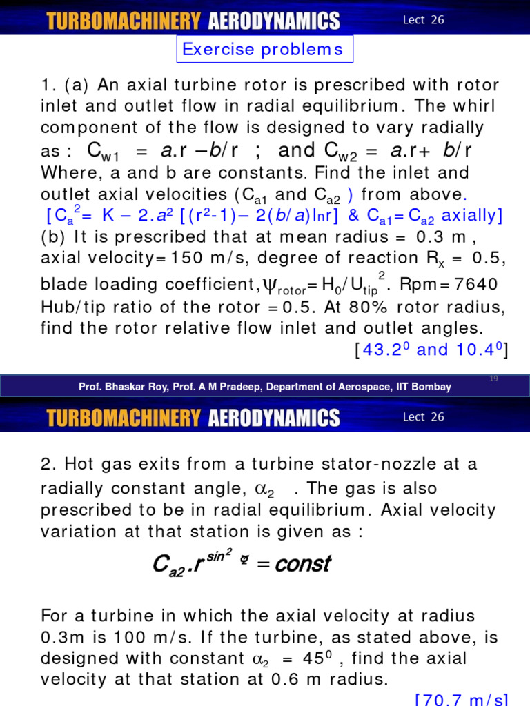 Exercise Lec-26 NDSJKGB | PDF | Turbine | Physical Quantities