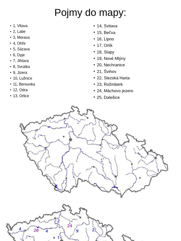 Pojmy Do Mapy Vodstvo CR | PDF