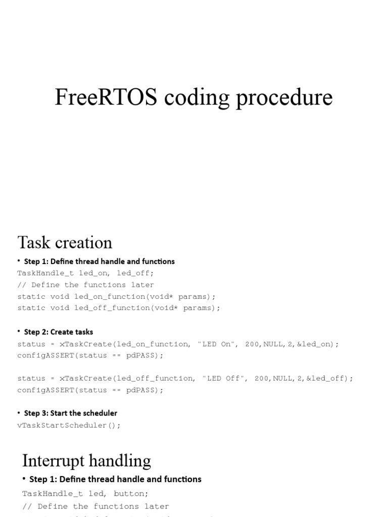 FreeRTOS Coding Procedure | PDF | Software Development | Software ...