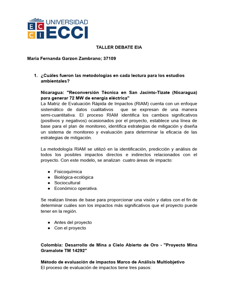 Taller Eia Corte 2 | PDF