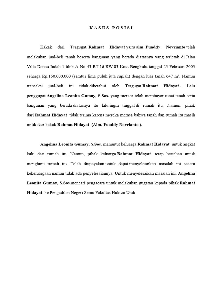 Kasus Posisi Perdata | PDF