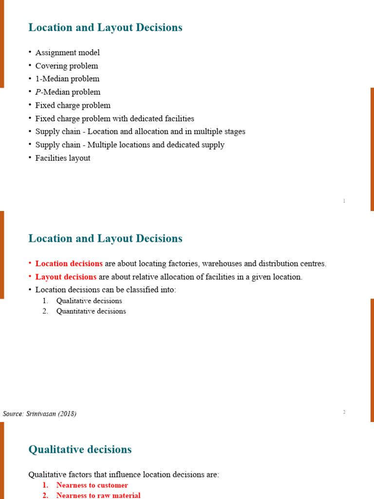 Location and Layout Decision Models | PDF | Supply Chain | Economies