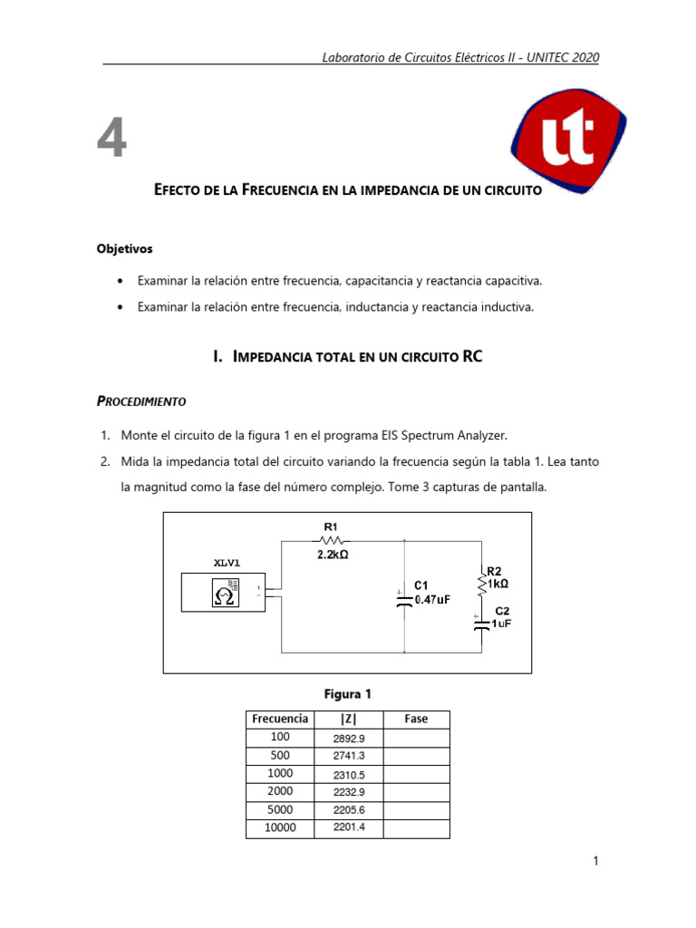 Guía 4 - Circuitos II | PDF | Impedancia eléctrica | Metrología