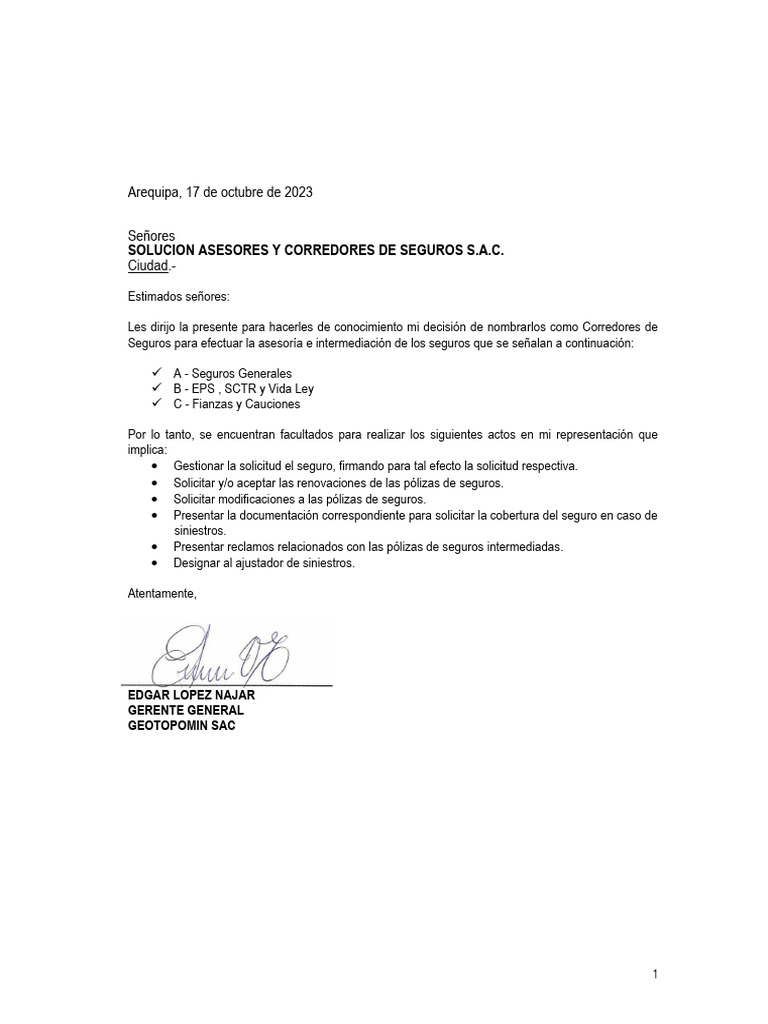 001 Formato Carta de Nombramiento SBS | PDF