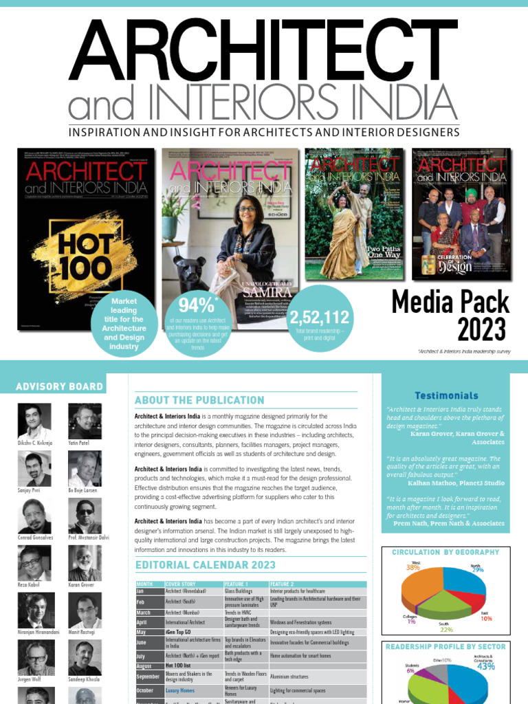Architect Interiors India Mediapack 2023 | PDF