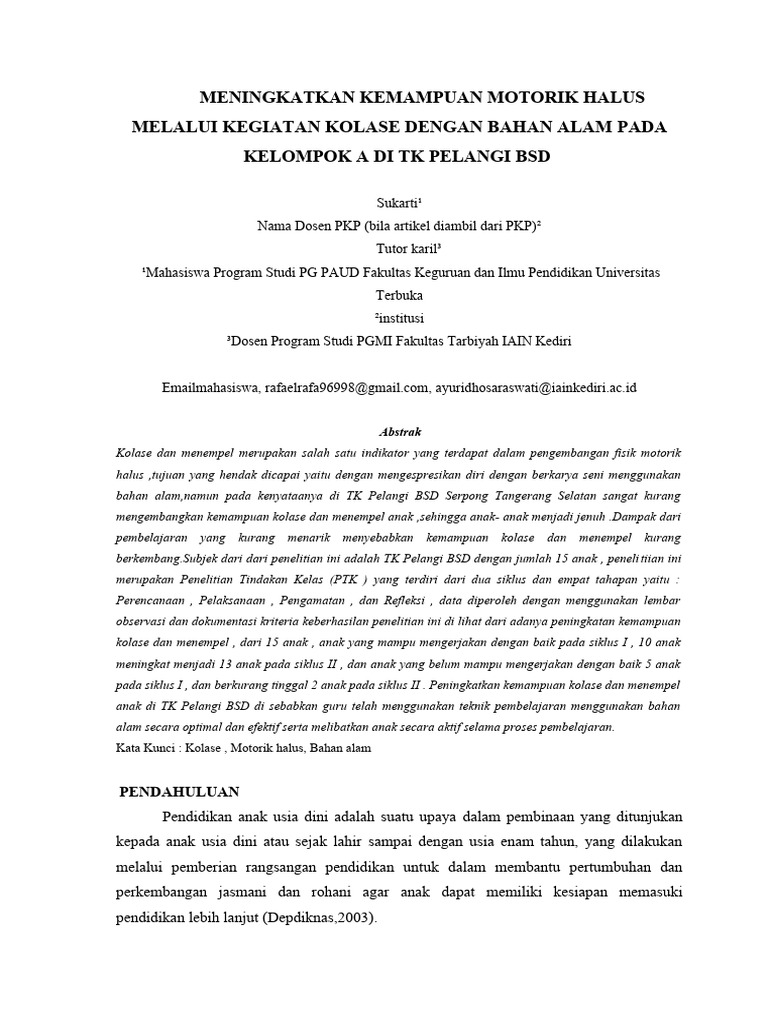 Contoh Artikel | PDF | Karier & Perkembangan | Kesehatan Holistik