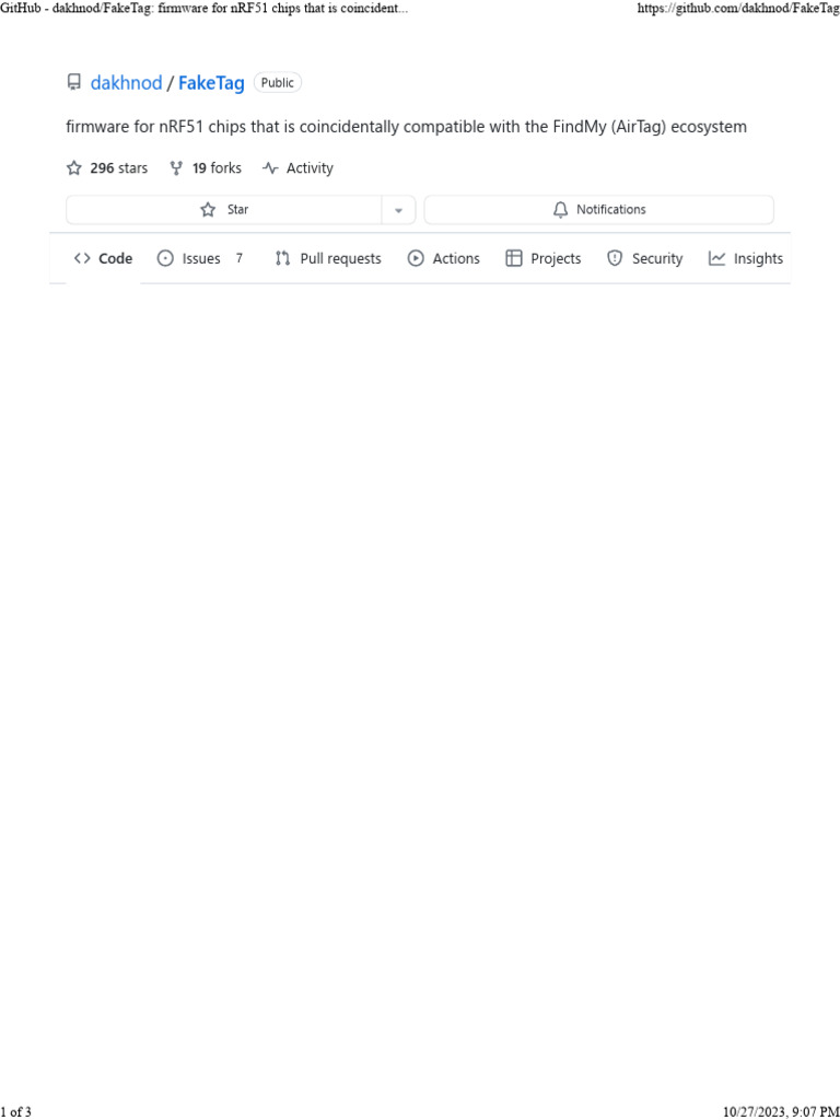 GitHub - Dakhnod - FakeTag Firmware For nRF51 Chips That Is Coincidentally Compatible With The ...