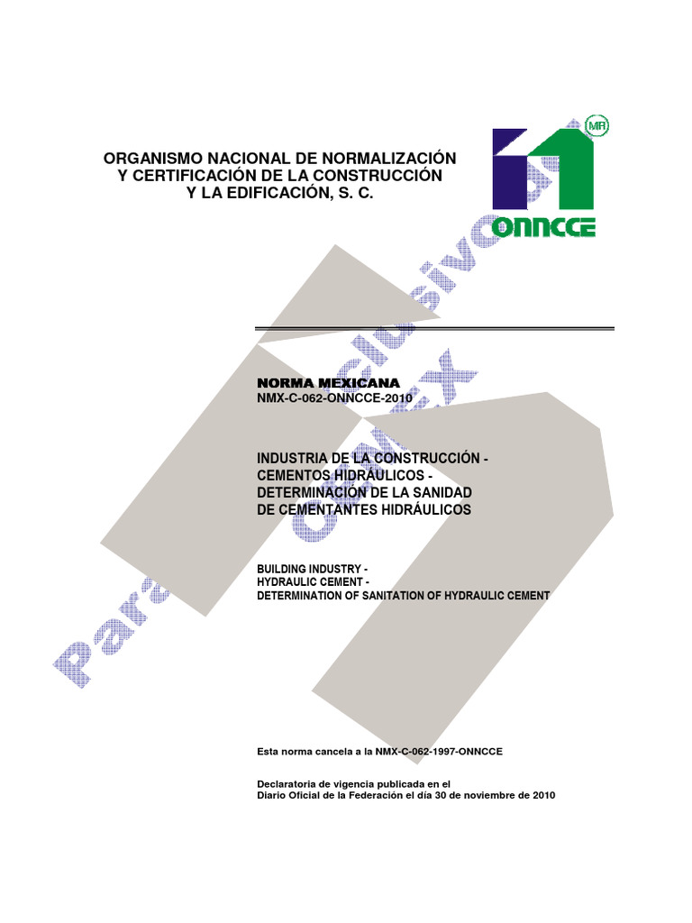 Nmx-C-062-Onncce-2010. Cemex | PDF