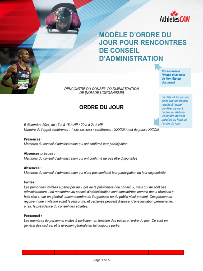 05 Annotated Bod Agenda Template VF 0 | PDF