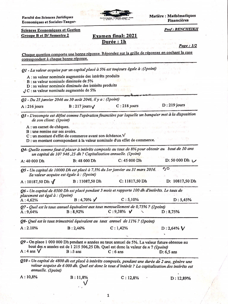 Mathématique Financière | PDF