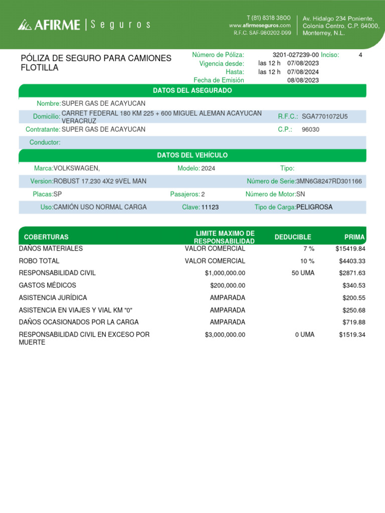Poliza P-28 | PDF | Póliza de seguros | Seguro