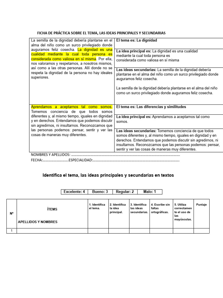 Ficha de Práctica - Docente | PDF