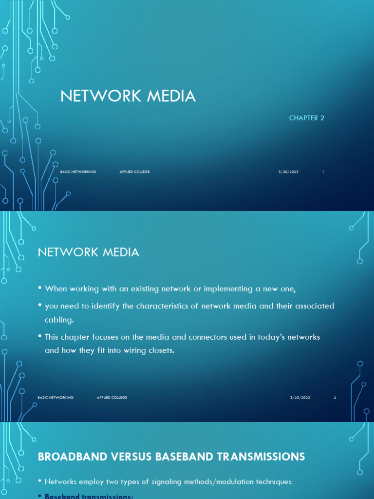 Chapter 2-Network Media | Download Free PDF | Transmission Medium | 4 G