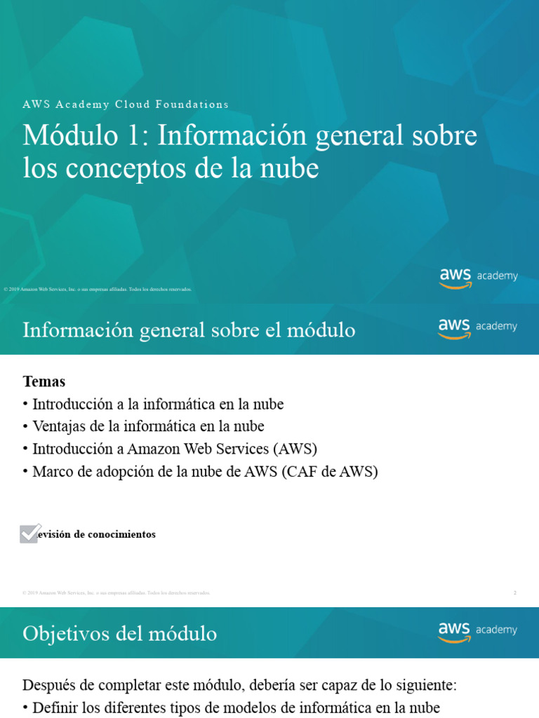 AcademyCloudFoundations Module 01 | PDF | Computación en la nube | Servicios web de Amazon