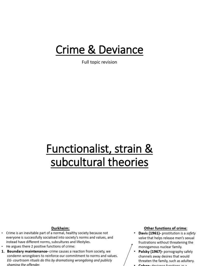 Crime and Deviance | PDF | Deviance (Sociology) | Juvenile Delinquency