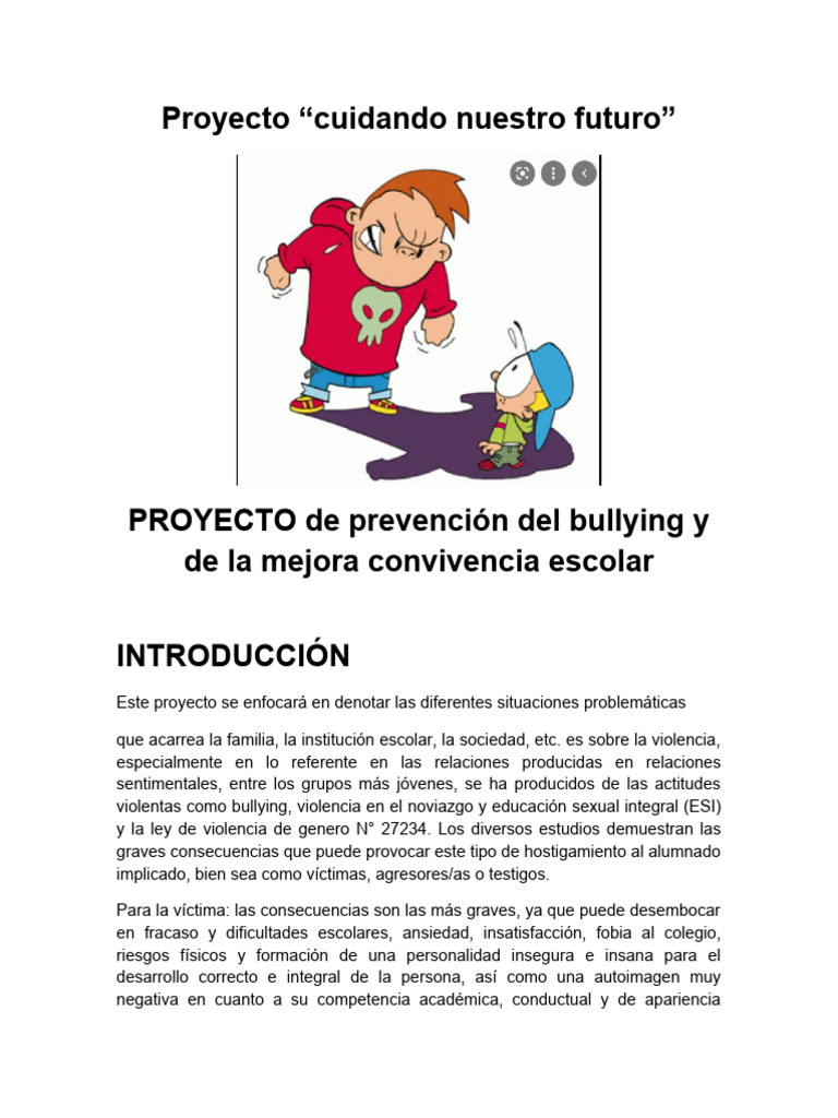 Proyecto de Prevencion Bullying | PDF | Ciencias sociales