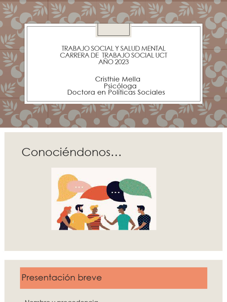 Trabajo Social y Salud Mental 2023, Introducción | PDF