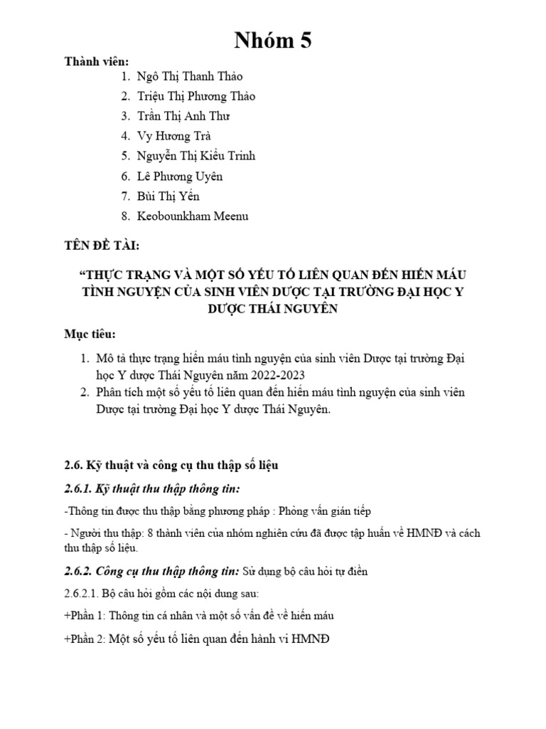 Phương Pháp NCKH Nhóm 5 - L P 2.1 | PDF