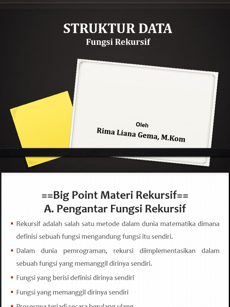 Materi Fungsi Rekursif | PDF | Metode & Bahan Ajar | Komputer