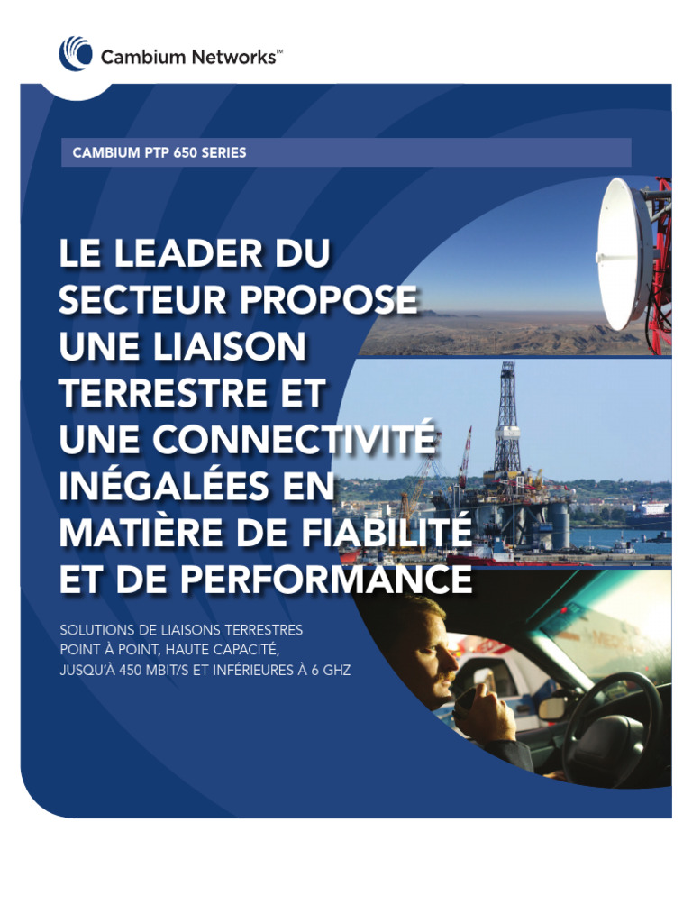 Solutions PTP 650 : Connectivité Fiable et Performante | PDF | Débit ...