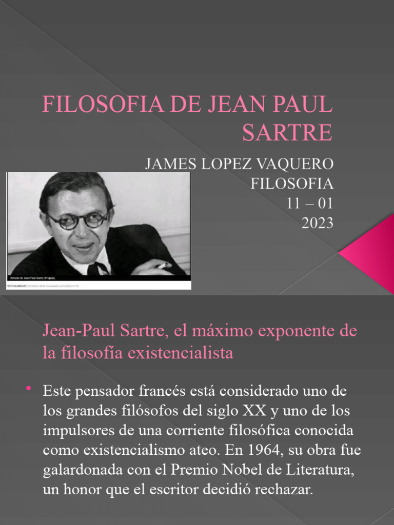 James J.P Sartre | PDF | Existencialismo | Jean Paul Sartre