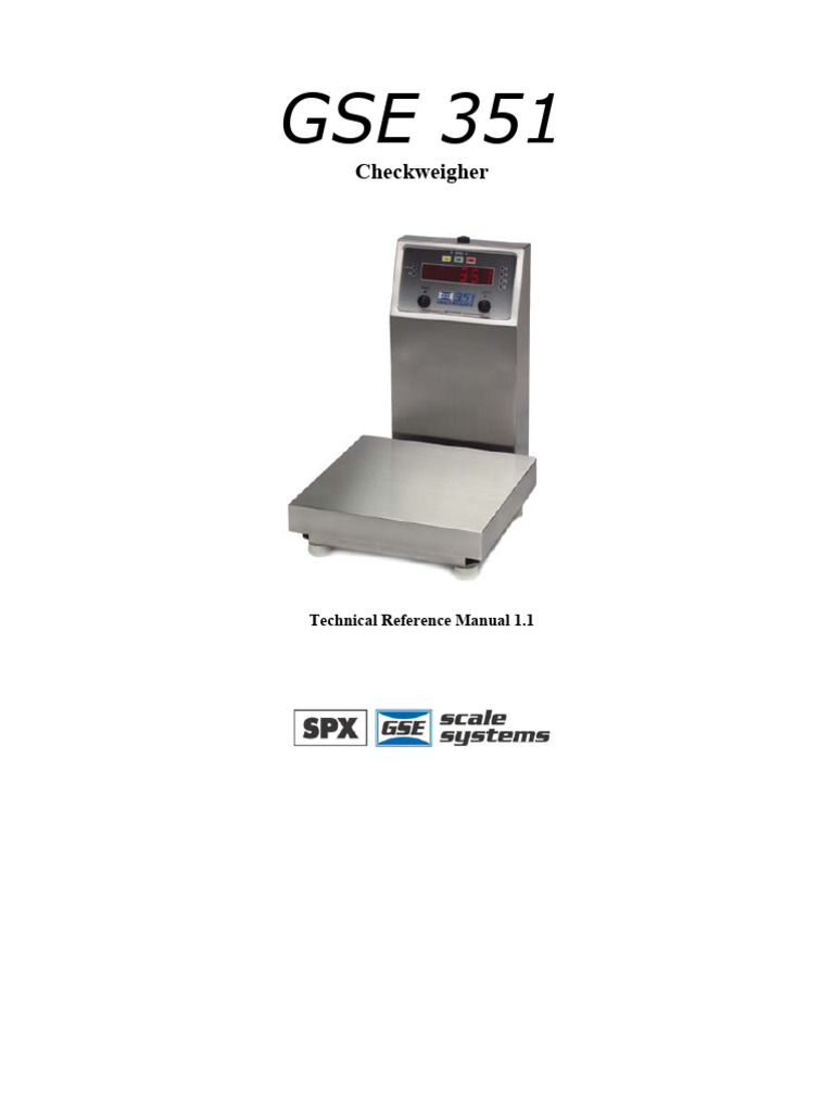Checkweigher Gse351 | PDF | Ounce | Pound (Mass)