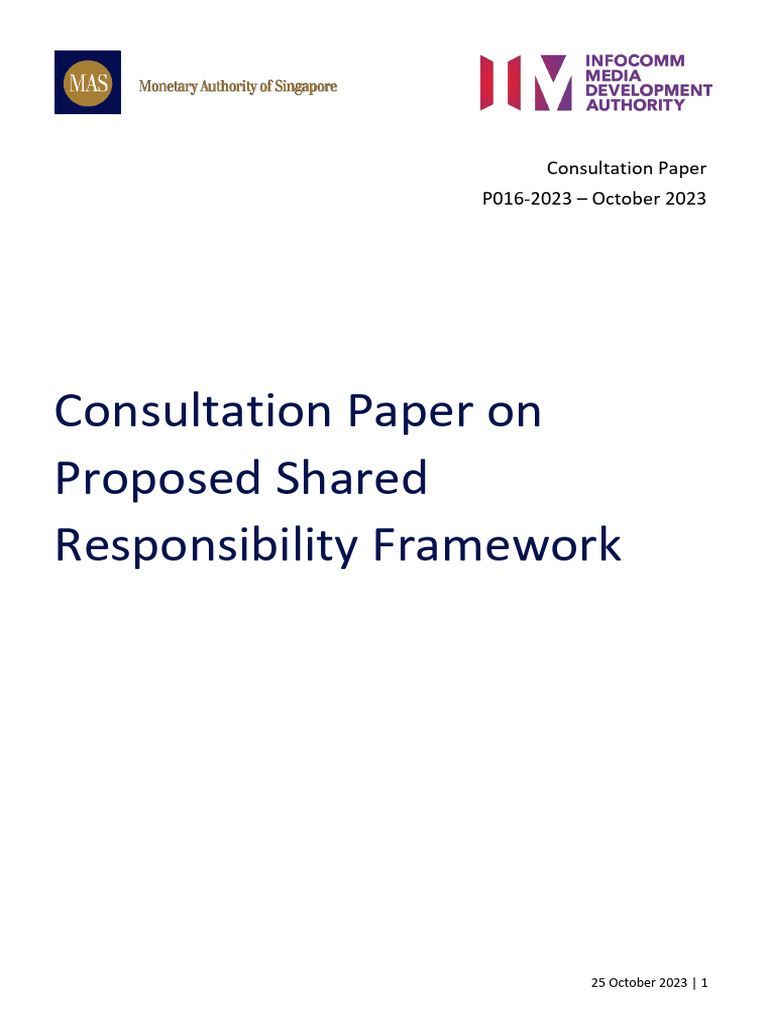 Consultation Paper On Proposed Shared Responsibility Framework | PDF
